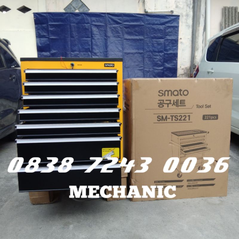 Jual Tool Set 7 laci Susun 221 Pcs Smato Drawer Trolley Kabinet 7 laci 221 Pcs smato set SM ...