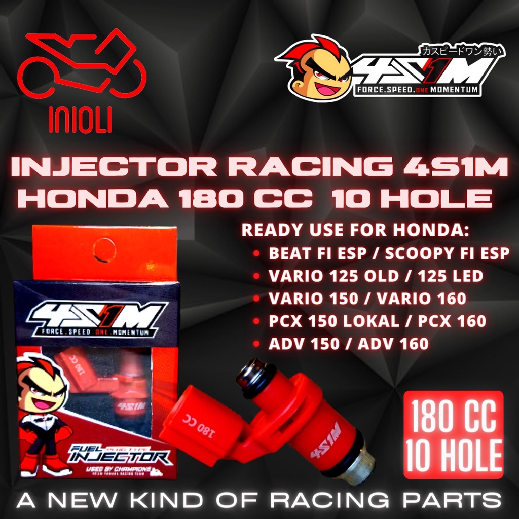 Jual INJECTOR RACING 4S1M 180CC 10HOLE HONDA BEAT SCOOPY VARIO PCX ADV ...