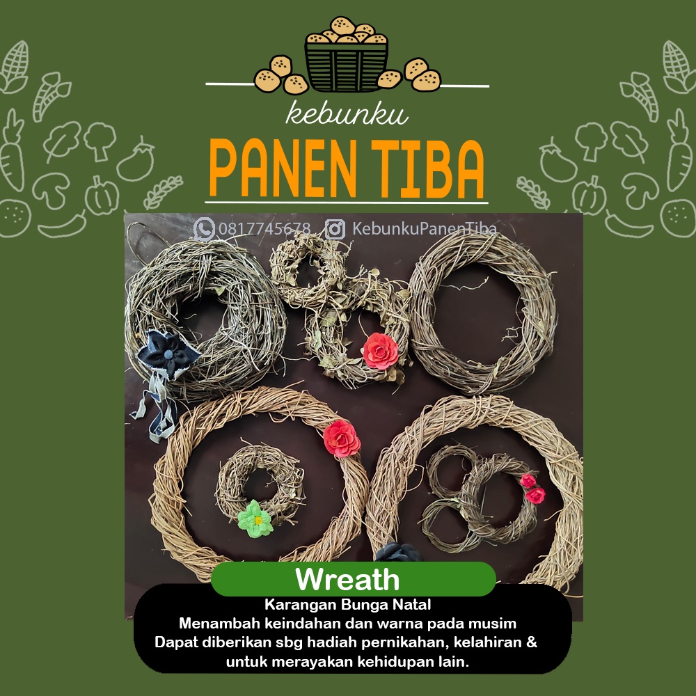 Jual Kebunku PANEN TIBA - Gardening & Gift - Wreath/ Bulatan Lingkaran ...