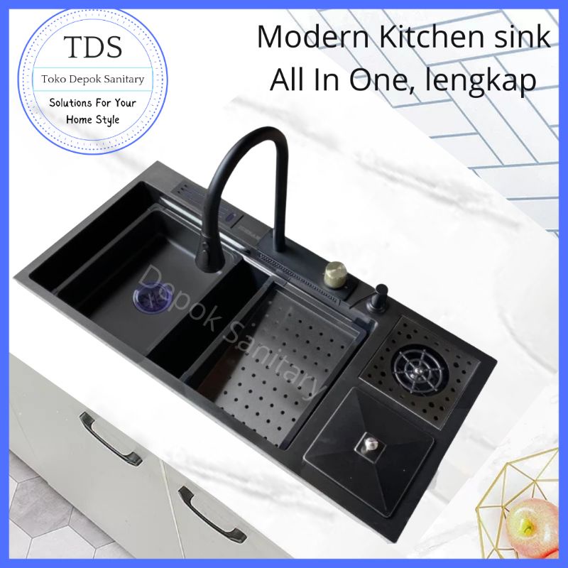 Jual MODERN KITCHEN SINK LUXURY BLACK HITAM /BAK CUCI PIRING MODERN ...