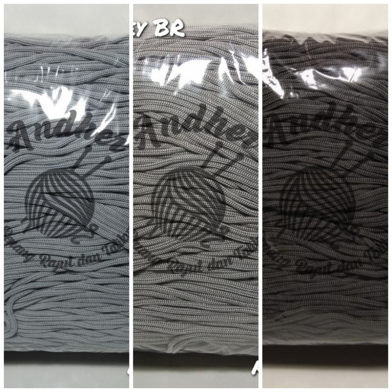 Jual Tali kur warna talikur 3mm ABU ABU bahan Polyester 250 gram, 500 ...