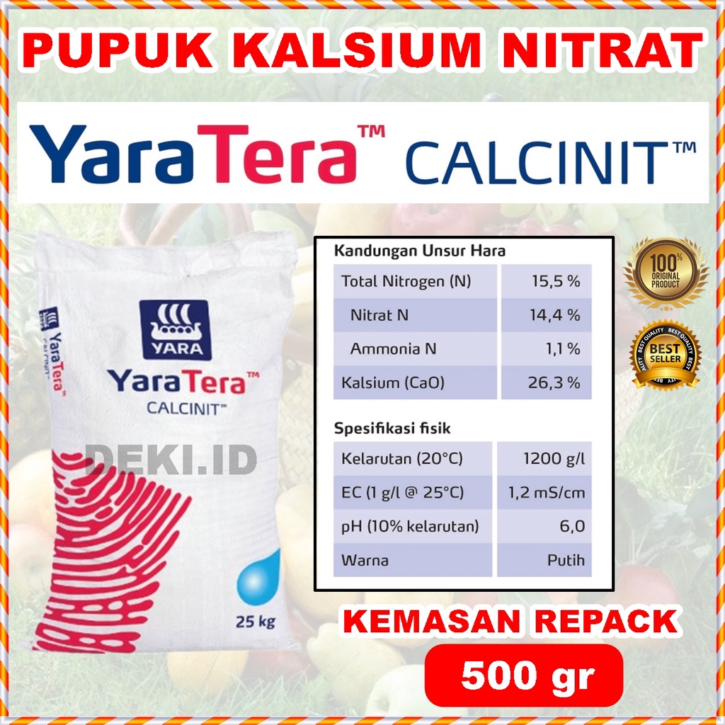 Jual Calcinit YaraTera 500 gr CaNO3 Pupuk Kalsium Nitrat Calnit Kemasan ...