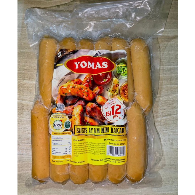 Jual YOMAS Sosis Ayam Bakar Mini 500gr/12pcs | Shopee Indonesia