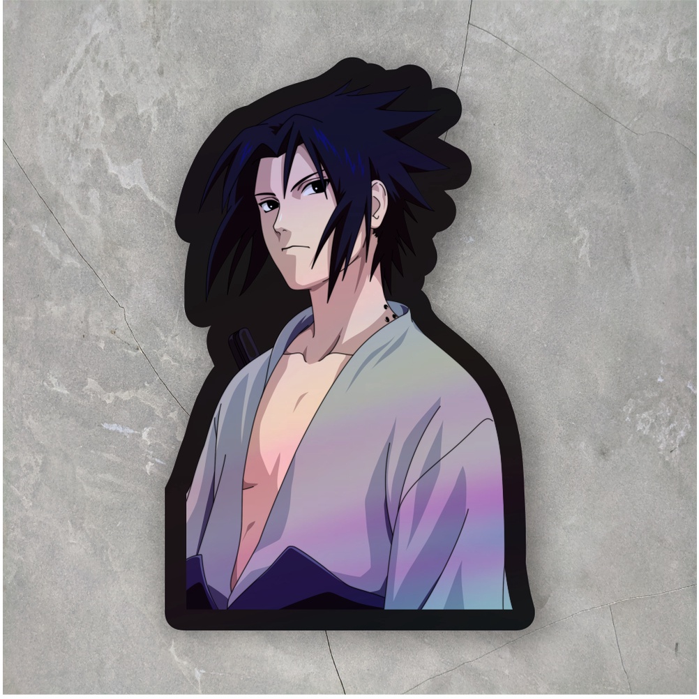 Jual Sticker Hologram Anime Uciha Sasuke | Sticker Anime cutting ukuran ...