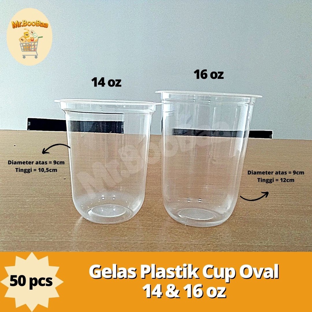 Jual Gelas Plastik Oval - Gelas Cup Oval - Gelas Boba - Gelas Pop Ice ...