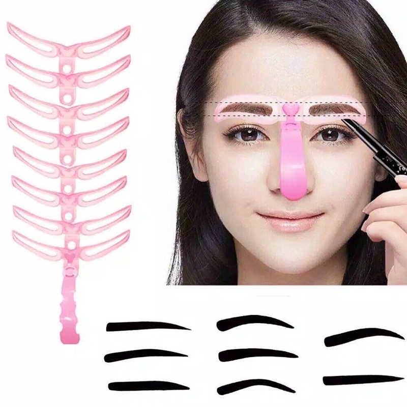 Jual Cetakan Alis 4 In 1 Wanita Eyebrow Template Delapan Model Alis ...