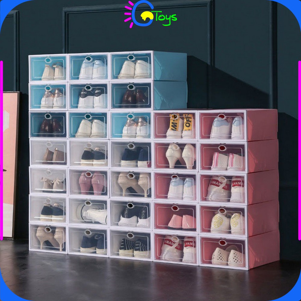 Jual CR-C544 Kotak Sepatu Plastik Lipat Transparan Tebal Rak Sepatu ...