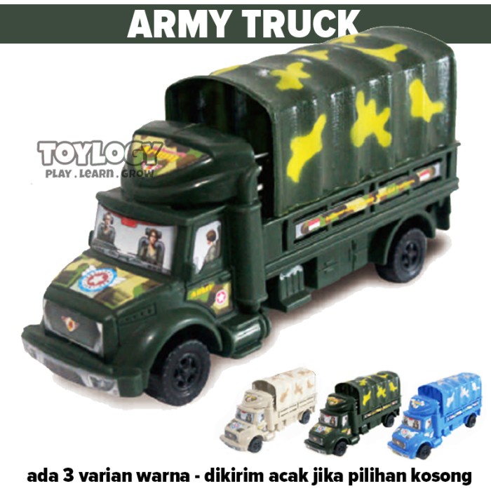 Jual Mainan Anak Truk Angkut Tentara Kendaraan Mobil Army Hijau Militer ...