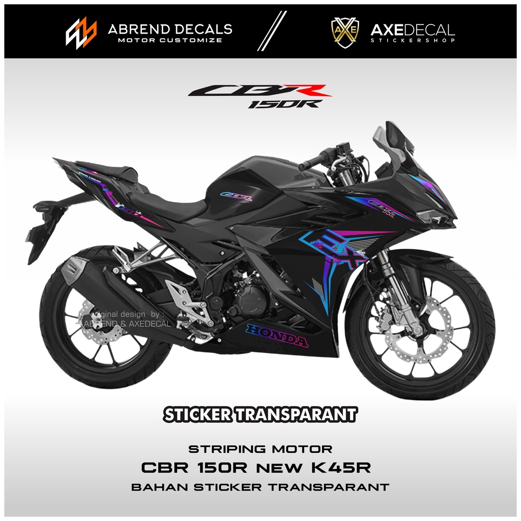 Jual STRIPING CBR 150 R NEW GRAPHIC TRANSPARAN RAINBOW / STIKER MOTOR HONDA CBR K45R DESIGN ...