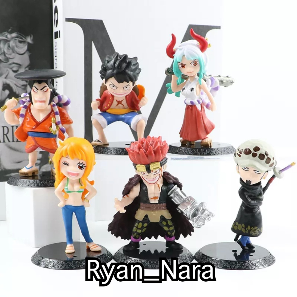 Jual Mainan Pajangan Action Mini Figure Anime One Piece Luffy Law Kid ...