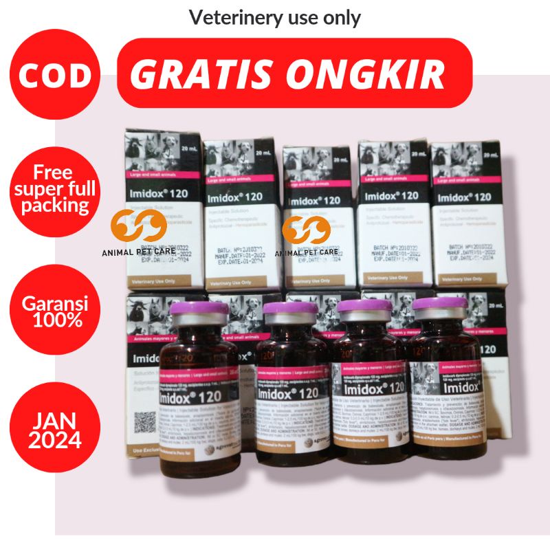 Jual IMIDOX 120 Obat hewan ANTIPROTOZOAL Hematicide Agent 20ml Anti ...
