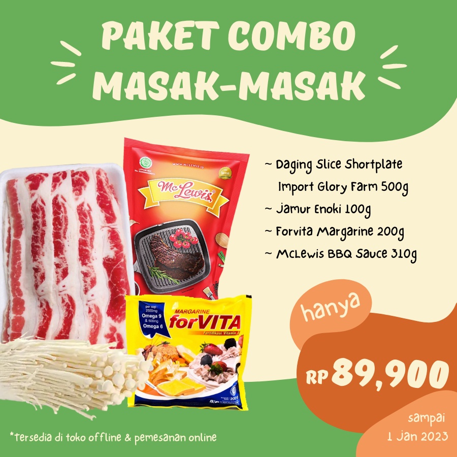 Jual Paket Combo MASAK-MASAK (Daging Slice Shortplate 500g + Jamur ...