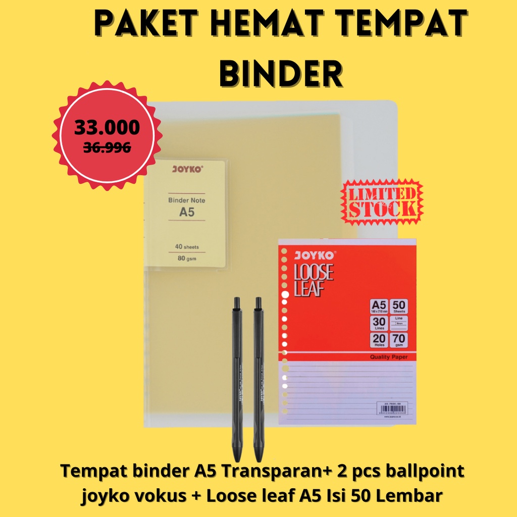 Jual TEMPAT BINDER JOYKO A5 TEMPAT BINDER JOYKO B5 / PAKET HEMAT TEMPAT ...