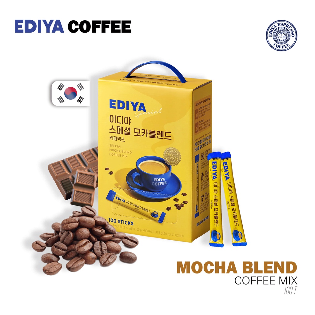 Jual EDIYA Coffee Instan Special Mocha Blend Coffee Mix 1box 100T ...