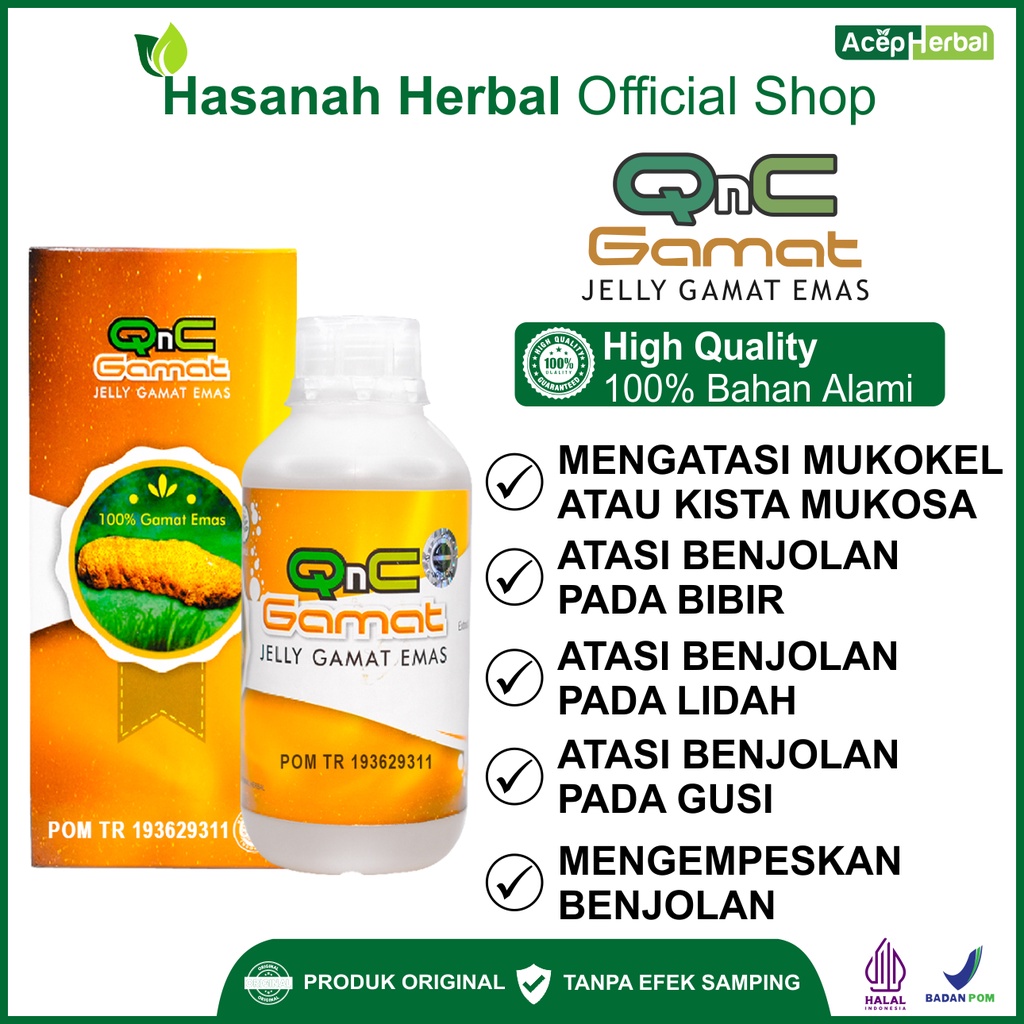 Jual Obat Mukokel Atau Kista Mukosa Benjolan Di Bibir Gusi Dan Di Lidah QnC Jelly Gamat Emas 100 ...
