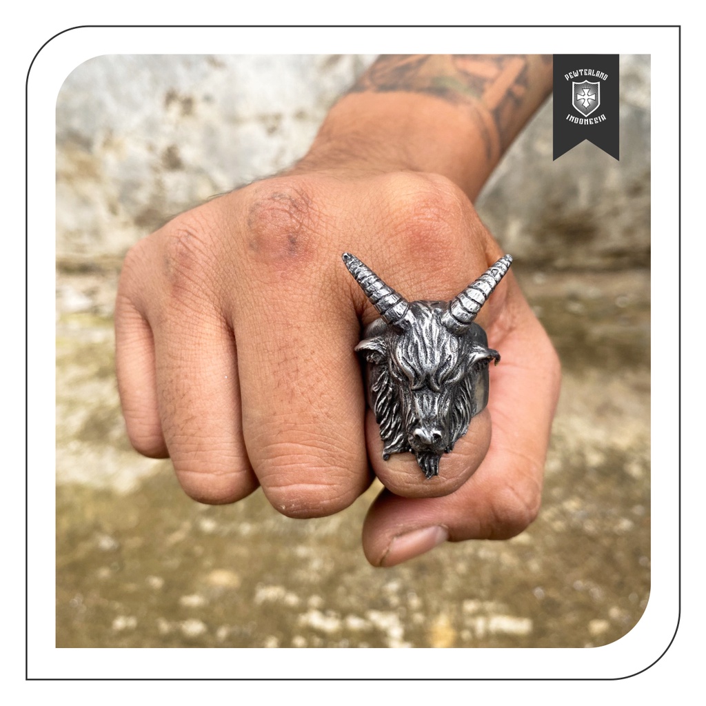 Jual Satanic Goat Ring | Cincin Tengkorak | Pewterland Indonesia ...