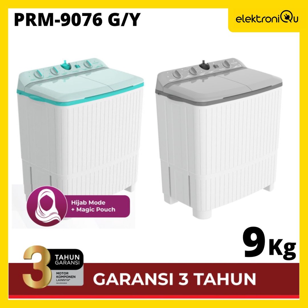 Jual MESIN CUCI POLYTRON PRM-9076 G/Y MESIN CUCI 2 TABUNG 9 KG | Shopee ...