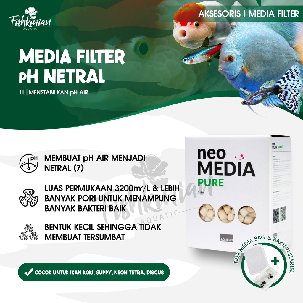 Jual NEO MEDIA PURE PREMIUM 1L - MEDIA FILTER BIOLOGIS (pH NETRAL ...