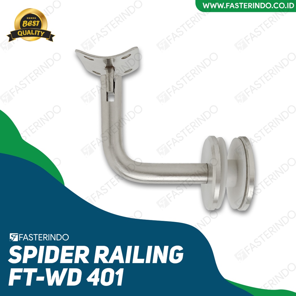 Jual Glass Clamp Banister / Handrail Bracket / Spider Railing Tangga WD ...