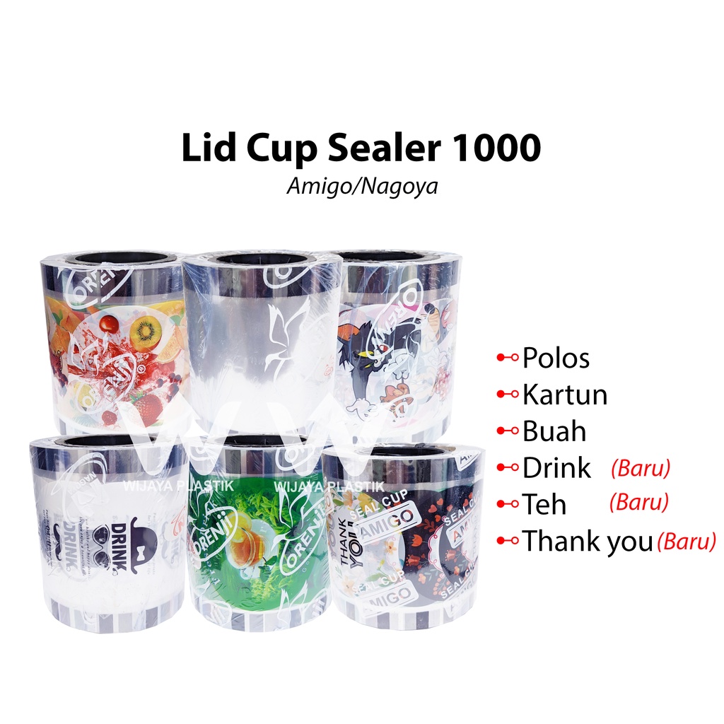 Jual Plastik Lid Cup Sealer 1000 Polos Buah Kartun Daun Teh Drink ...