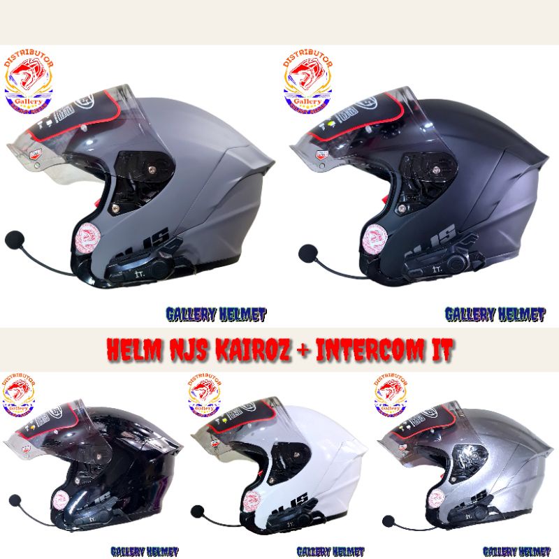 Jual HELM NJS KAIROZ + INTERCOM IT ( PAKET HELM + INTERCOM ) | Shopee ...