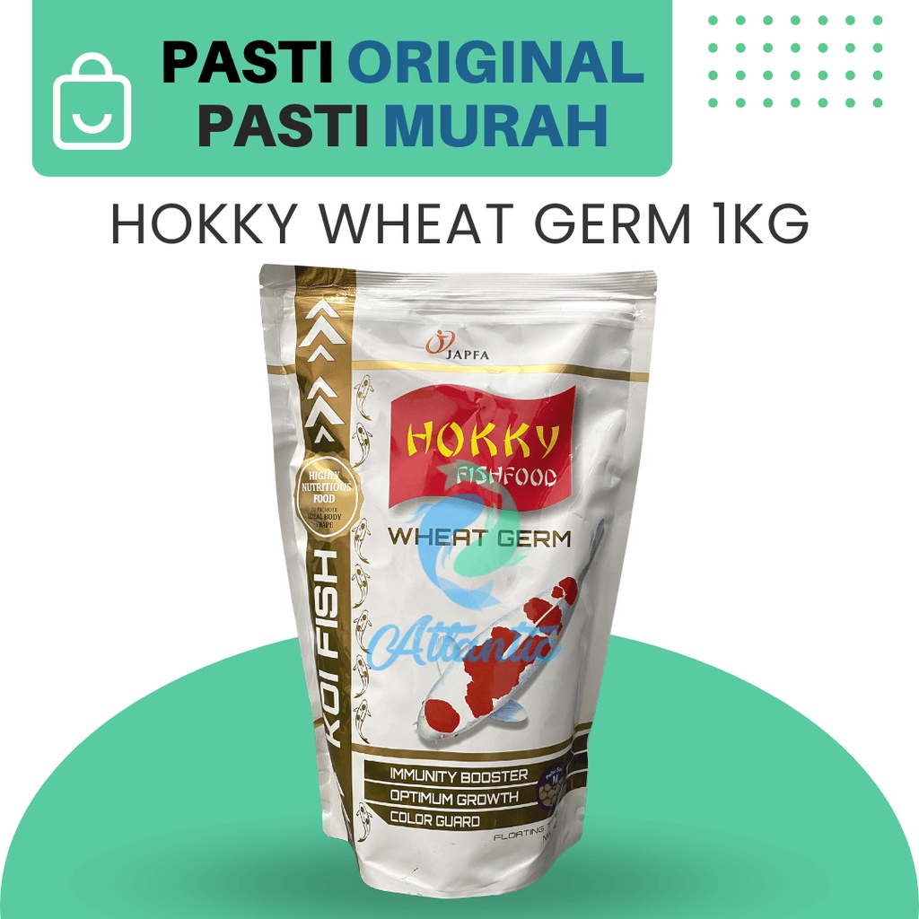Jual Hokky Koi Fish Wheat Germ 1 Kg Floating Type Pakan Ikan Koi 1kg ...