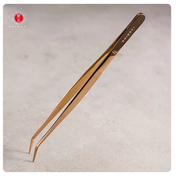 Jual Pinset Makanan Chef Shinsei Curved Offset Tweezer 21cm Copper ...