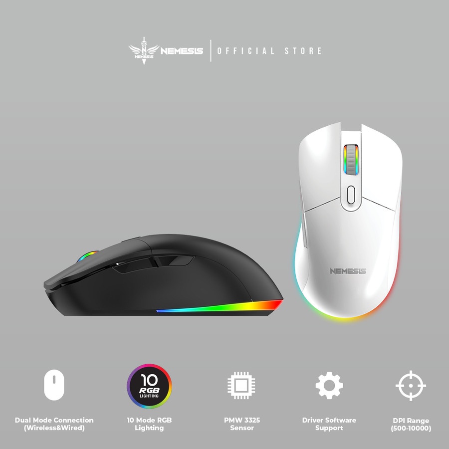Jual NYK Nemesis Mouse Gaming Wireless S80 RGB Black Shark- S-80 ...