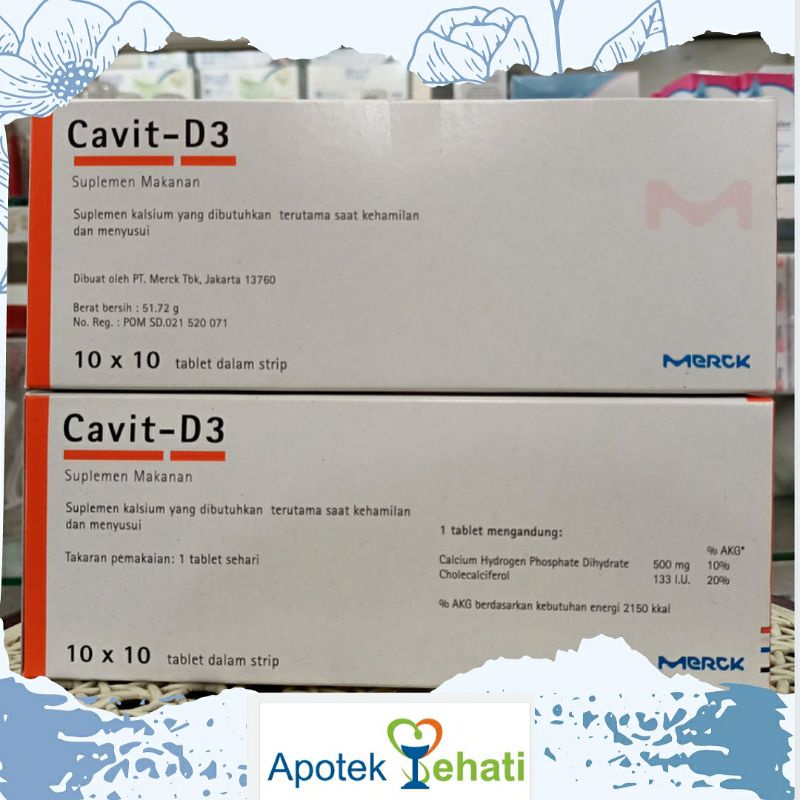 Jual Cavit D3 per Strip isi 10 Tablet Suplemen Kalsium Untuk Ibu Hamil ...