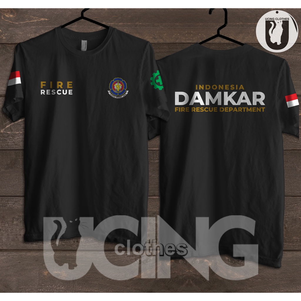 Jual Kaos Baju Fire Rescue Indonesia Damkar Fire Rescue Department Kaos ...