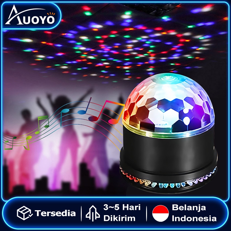 Jual Auoyo Lampu Disko Led RGB Magic Ball Dapat Berputar Dengan Sensor ...