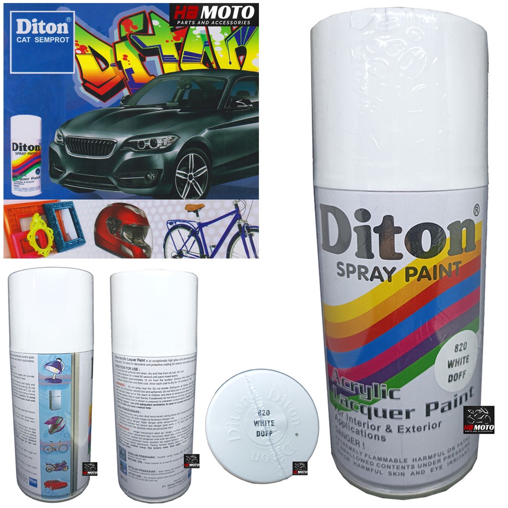 Jual 820 White Doff(Putih Doff) Cat Semprot Diton SPRAY PAINT 820 White ...