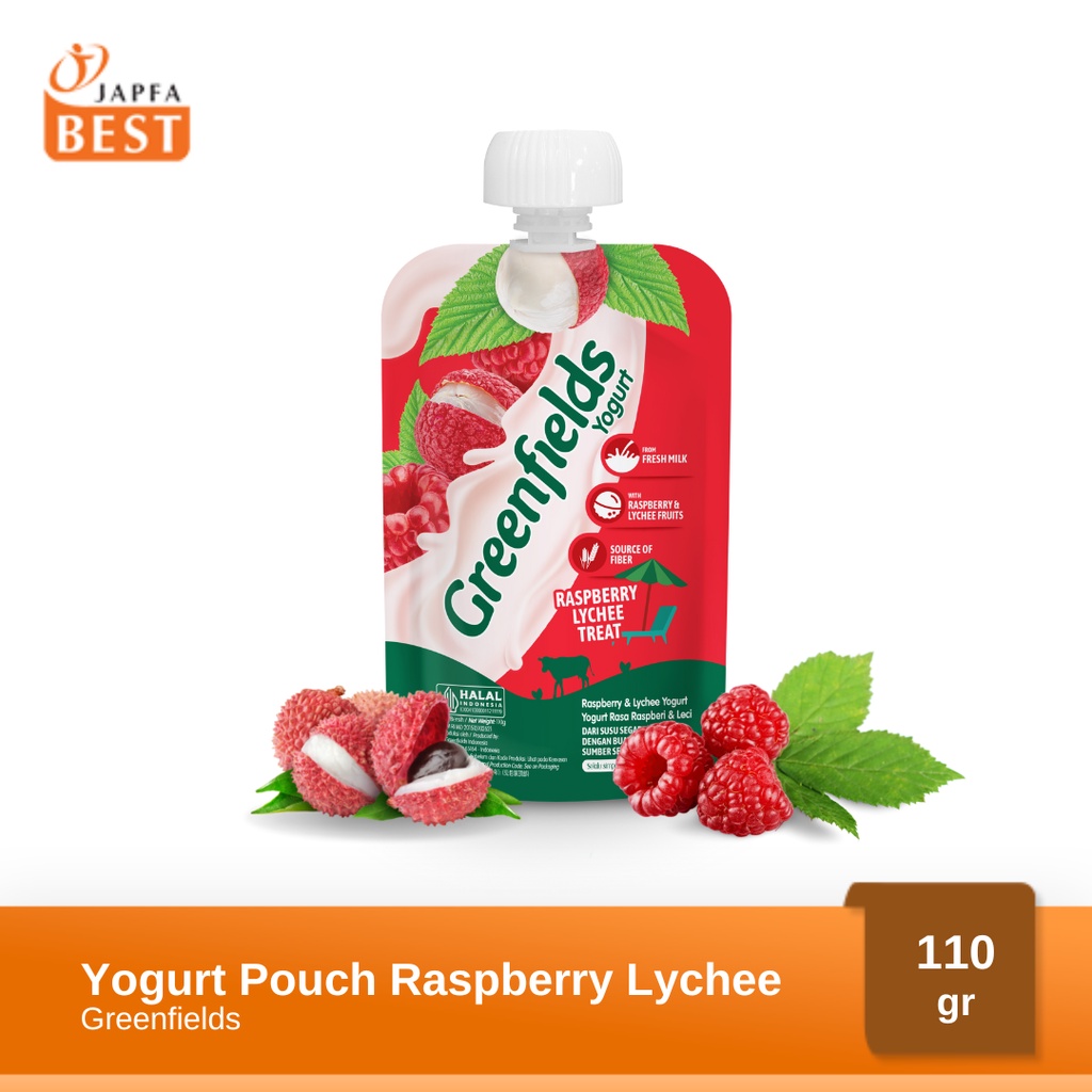Jual Greenfields Yogurt Pouch Raspberry Lychee 110gr | Shopee Indonesia