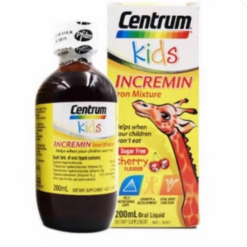 Jual Centrum kids incremin iron mixture - cherry flavor 200ml | Shopee ...