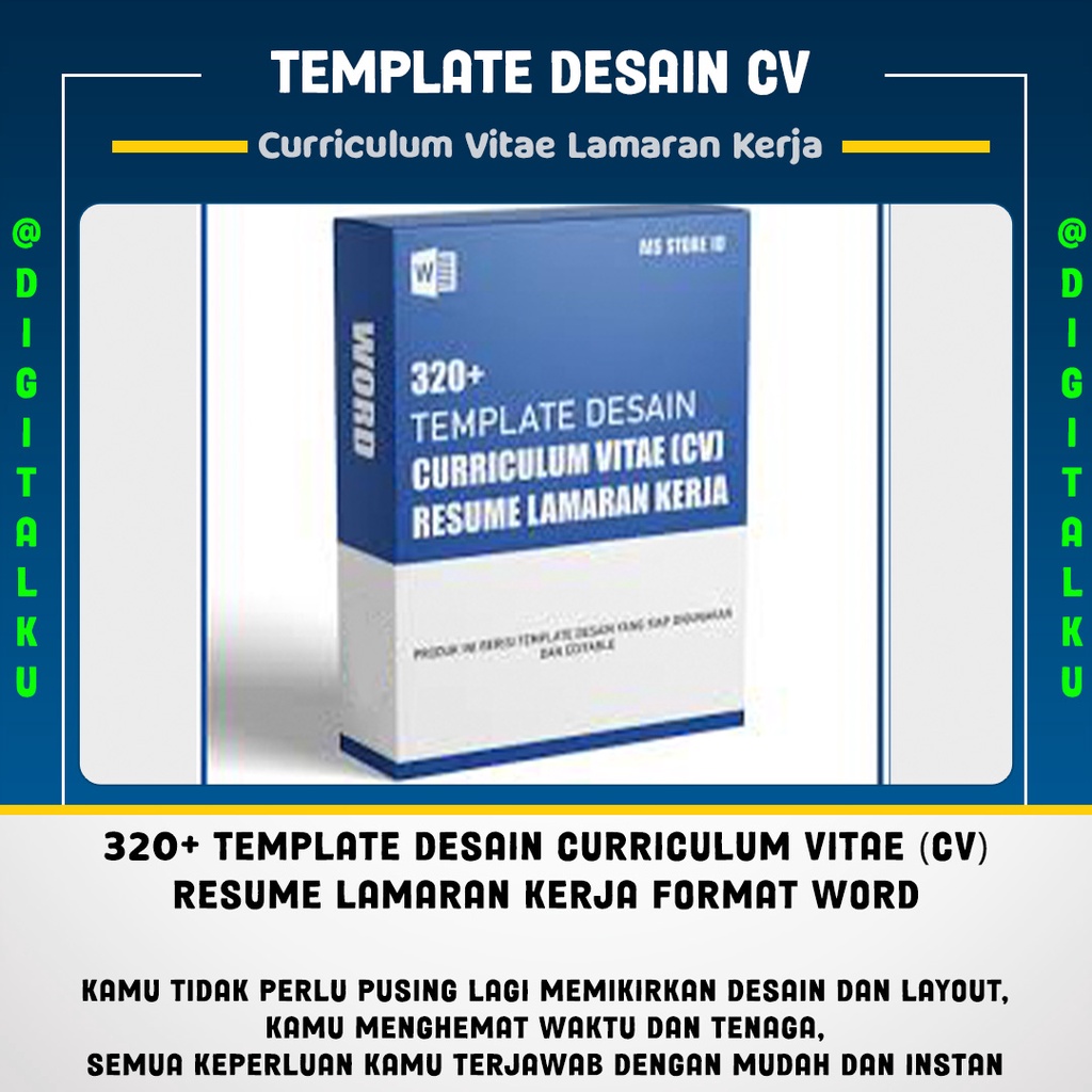Jual Template Desain Curriculum Vitae (CV) Resume Lamaran Kerja Format ...