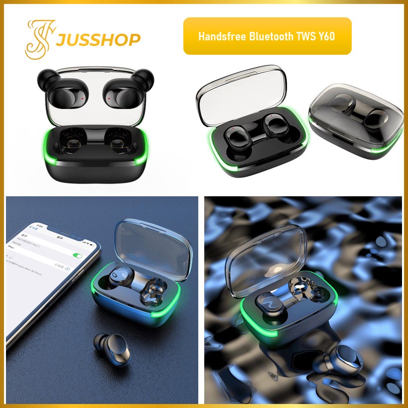 Jual Earphone Bluetooth TWS Y60 Headset Bluetooth 5.1 Touch Control ...