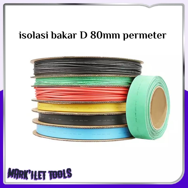 Jual isolasi bakar meteran ukuran 80 mm HEAT SHRINK WARNA | Shopee ...
