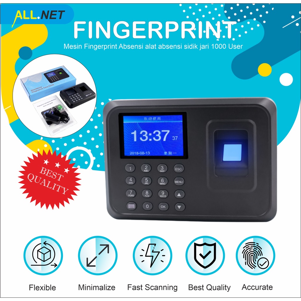 Jual Mesin Absensi Fingerprint Attendance Alat Absensi Sidik Jari 1000 user | Shopee Indonesia