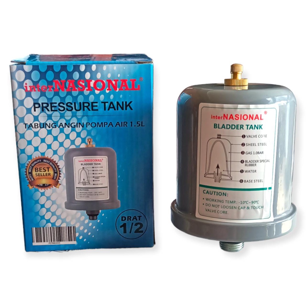 Jual Tabung Angin Pompa Air 1.5 Liter Pressure Tank 1/2 inch Bladder Tank | Shopee Indonesia