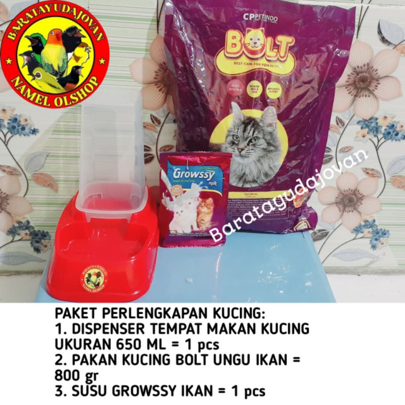 Jual PAKET KELENGKAPAN KUCING DISPENSER TEMPAT MAKAN KUCING, PAKAN ...