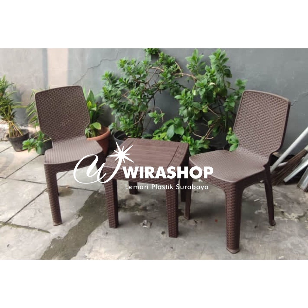 Jual Kursi Plastik Rotan Olymplast OL 208 kursi makan plastik kursi ...