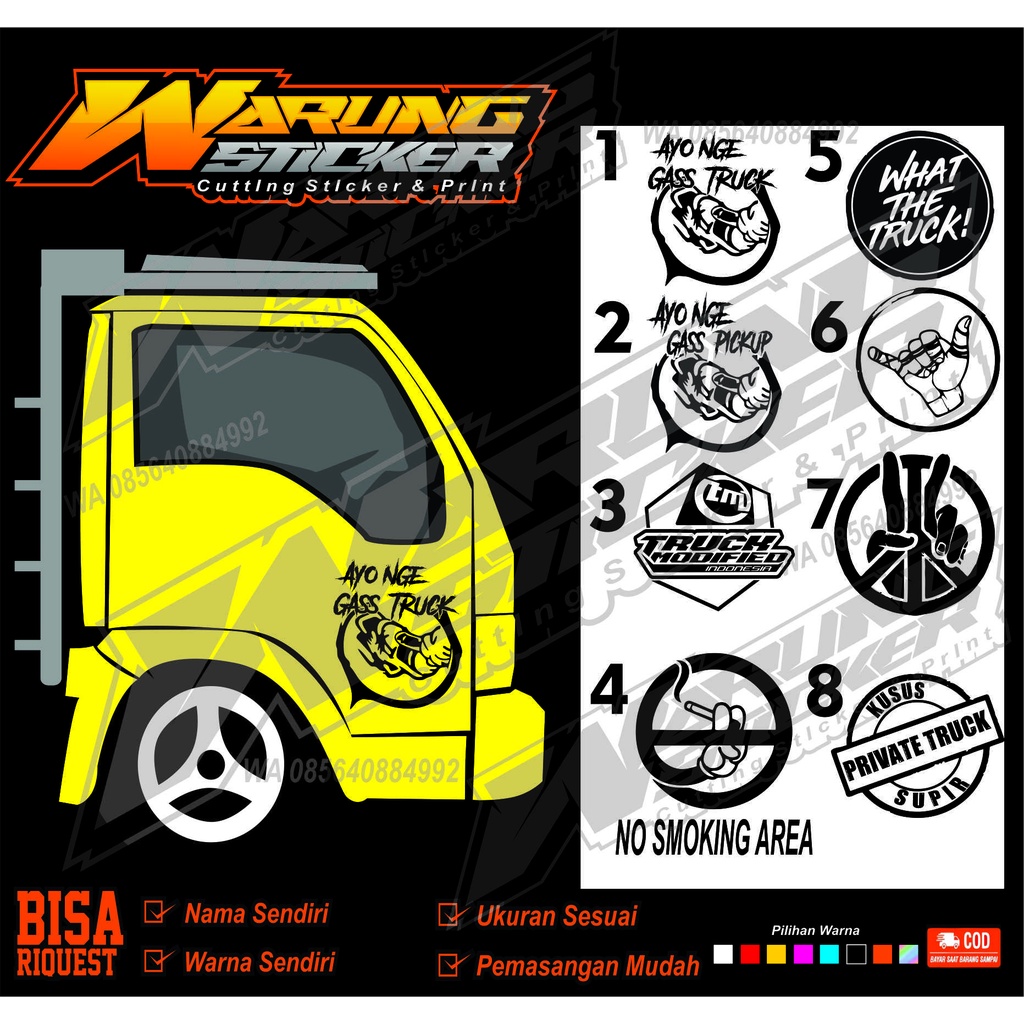 Jual STIKER CUTTING KEREN PINTU TRUK PICKUP BONUS BANYAK | Shopee Indonesia