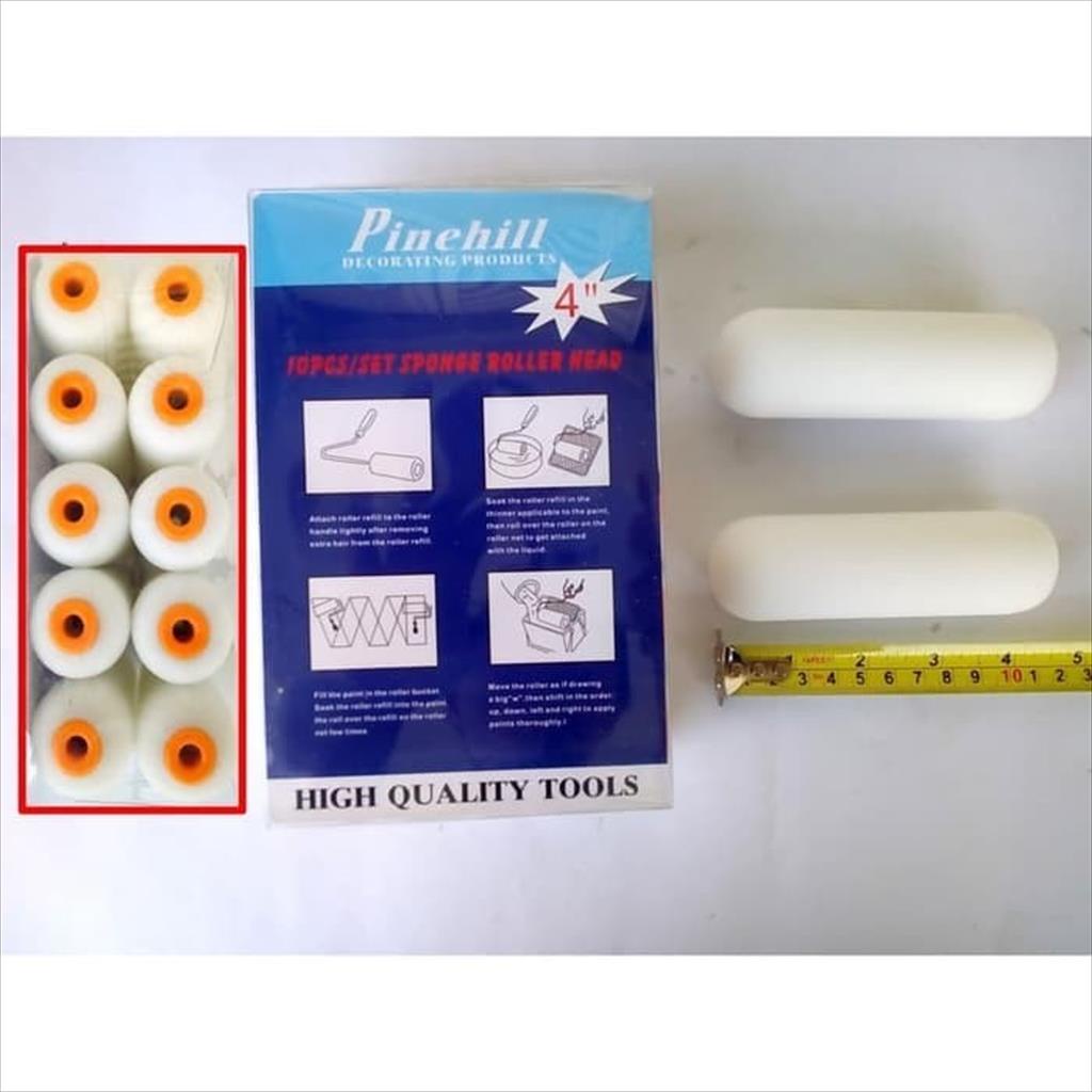 Jual Bulu kuas cat roll kapal isi refill 4" Pinehill kecil sponge busa ...