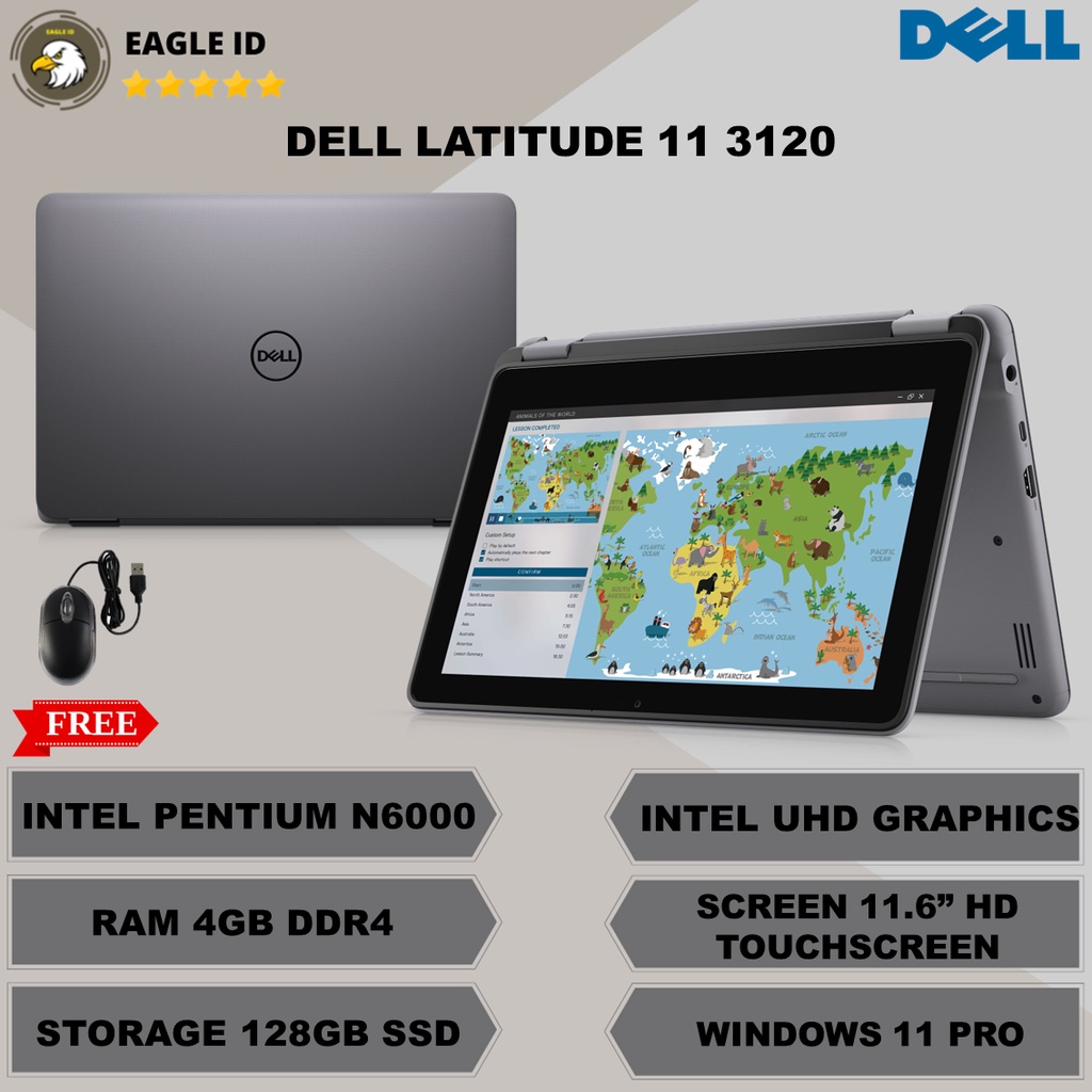 Jual LAPTOP TOUCHSCREEN 2IN1 DELL LATITUDE 11 3120 2IN1 INTEL PENTIUM ...