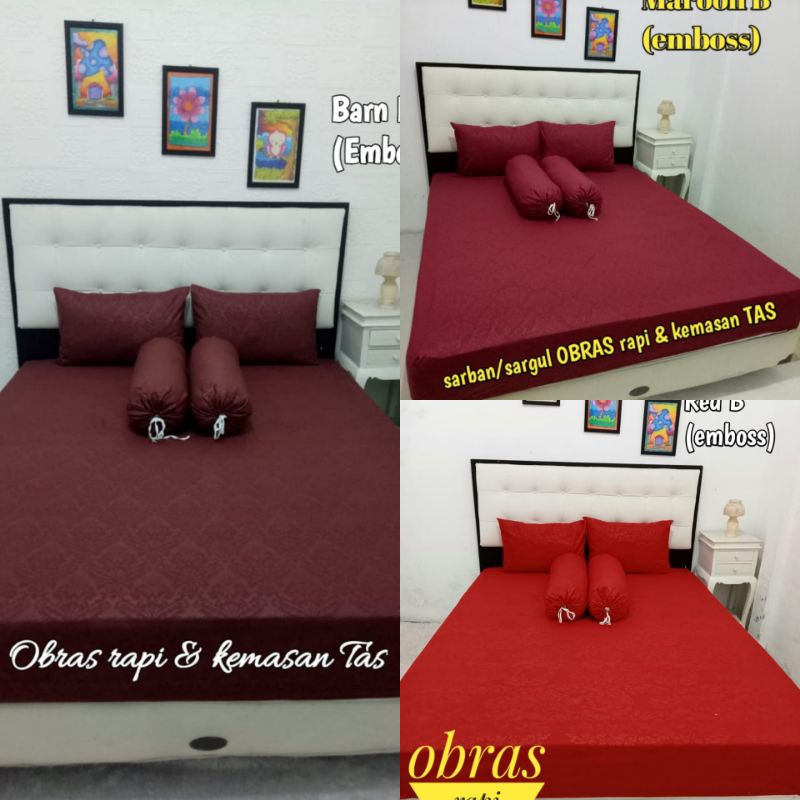Jual SPREI HOMEMADE RESLETING SARUNG BUSA SPREI HOMEMADE EMBOS B WARNA MERAH | Shopee Indonesia