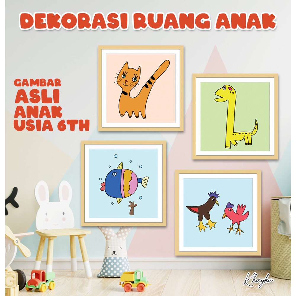 Jual hiasan dekorasi ruang anak tema lucu, wall dekor gambar asli 100% ...