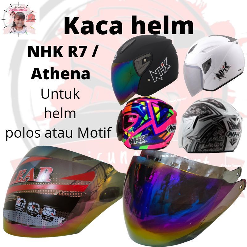 Jual kaca helm NHK R7 NHK Athena R 7 half face pelangi silver smoke ...