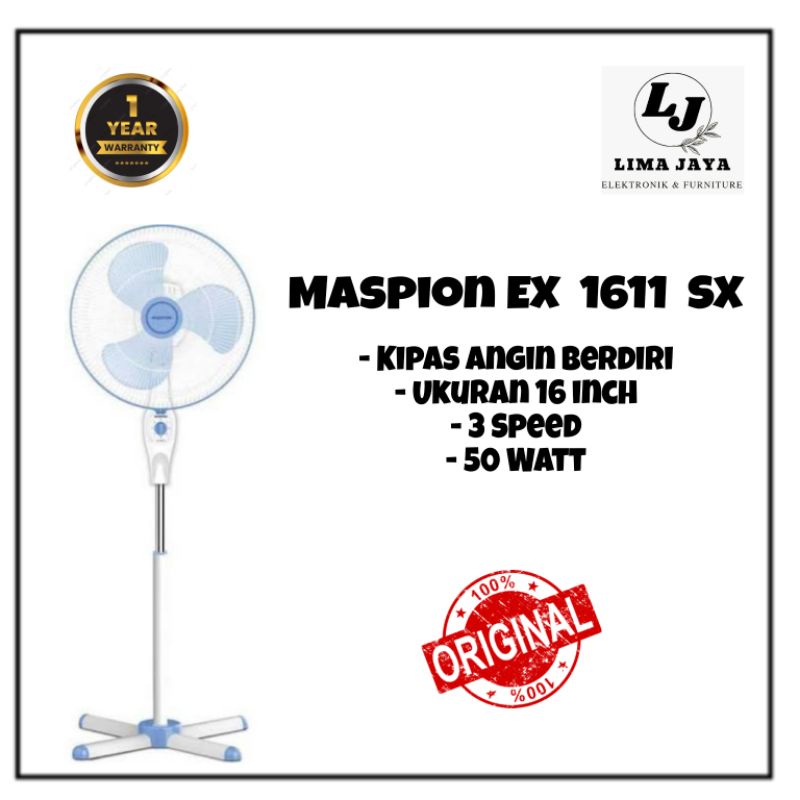 Jual Kipas Angin Berdiri Maspion EX 1611 SX / Stand Fan 16 inch ...