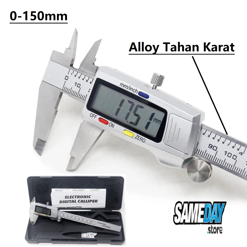 Jual Jangka Sorong Kaliper Caliper Sigmat Digital Manual Vernier Gauge Steel 150mm Calipers ...