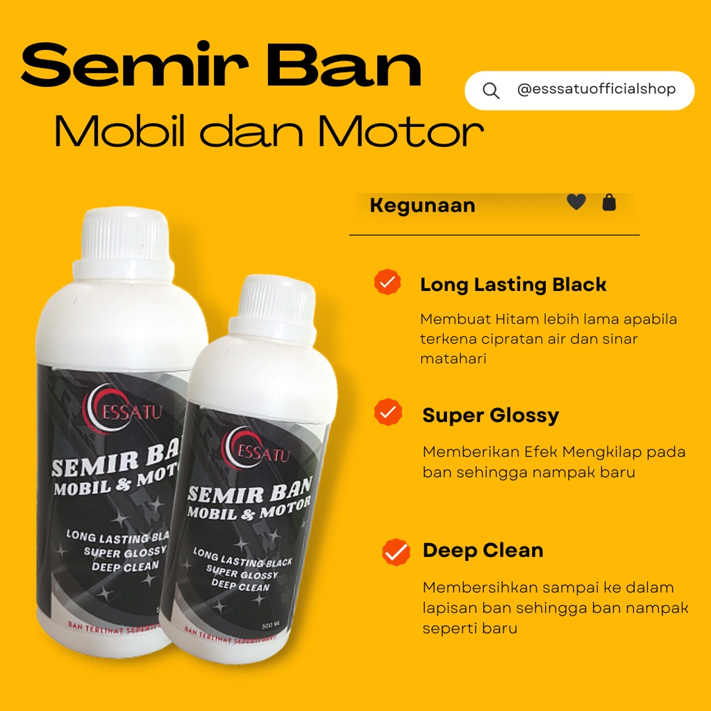 Jual Semir Ban Mobil dan Motor Tire Gel Essatu Isi 500 ML | Shopee ...